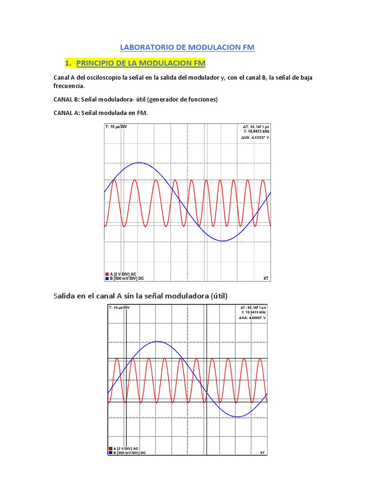 Laboratorio de Modulacion FM Laboratorio de Telecomunicaciones 1 Uni ...