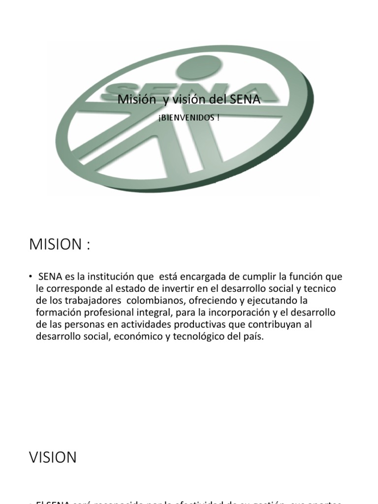 Misión y Visión Del SENA | PDF | Colombia