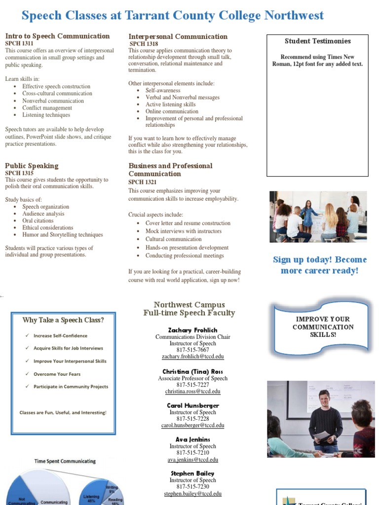 Speech Brochure 2311 | PDF | Public Speaking | Nonverbal Communication