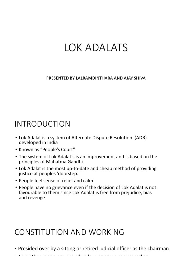 Lok Adalat | PDF | Alternative Dispute Resolution | Government Information