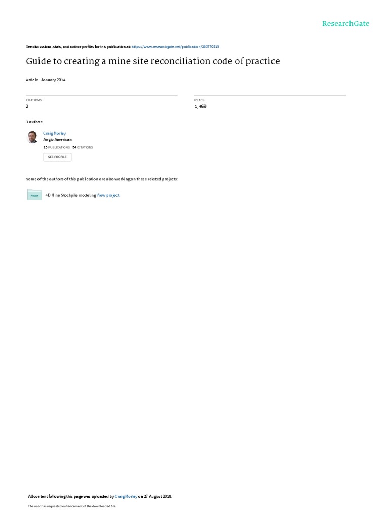 Guide To Creating A Mine Site Reconciliation Code | PDF | Mining ...