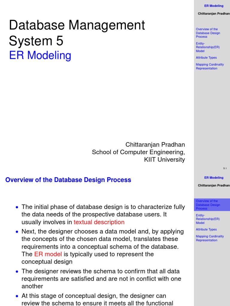 Database Management System 5: ER Modeling | PDF | Conceptual Model | Data Model
