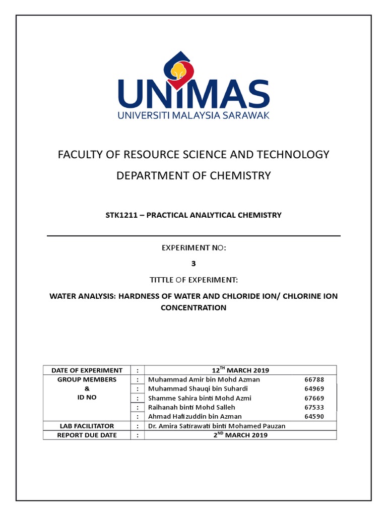 Water Hardness and Chloride Analysis | PDF