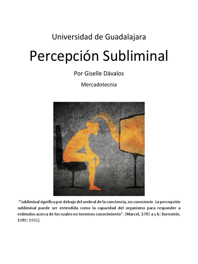 Percepción Subliminal | PDF | Procesos mentales | Cognición