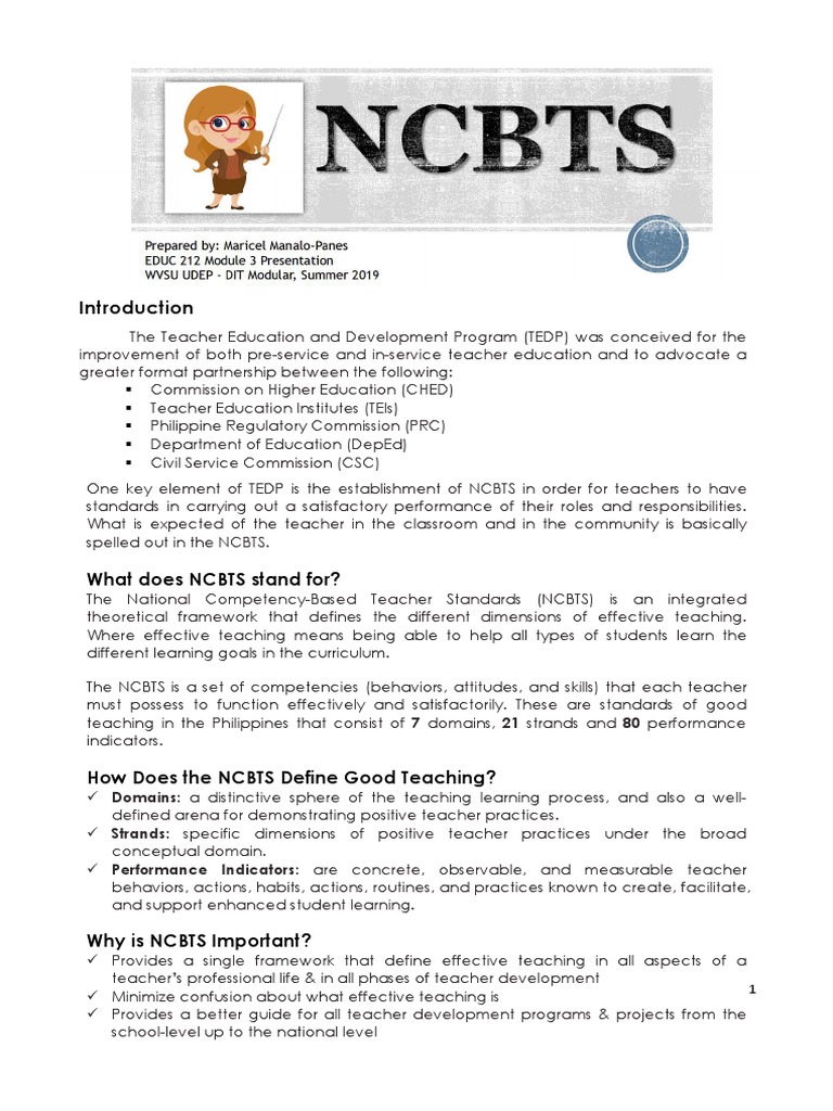 What Is Ncbts | PDF | Educational Assessment | Teachers