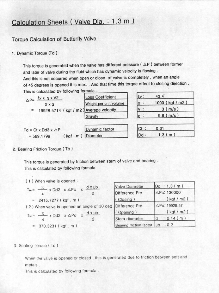 Torque Calculation | PDF