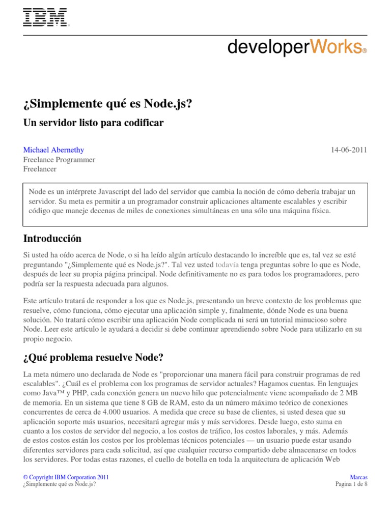 Que Es Node PDF | PDF | Script Java | Servidor HTTP Apache