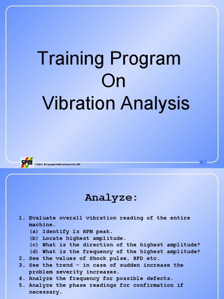 Training Program On Vibration Analysis | PDF | Gear | Bearing (Mechanical)