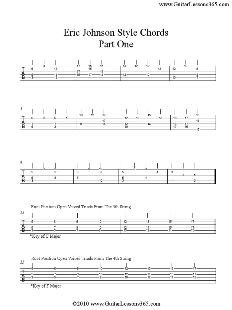 Eric Johnson Chords Pt1 PDF | PDF | Musical Scales | Elements Of Music
