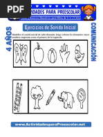 Evaluación Sonido Inicial - Docxpre Kinder | PDF