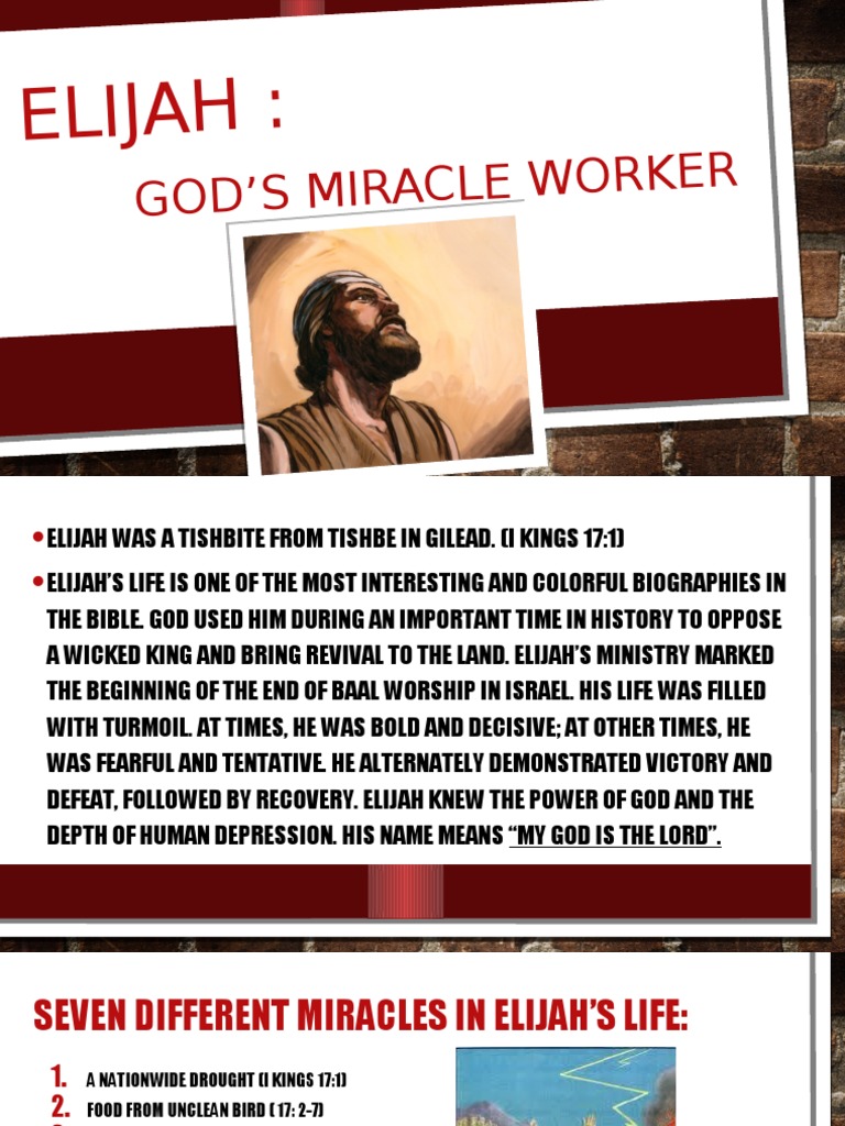 Character Study On Elijah | PDF | Elijah | Prayer