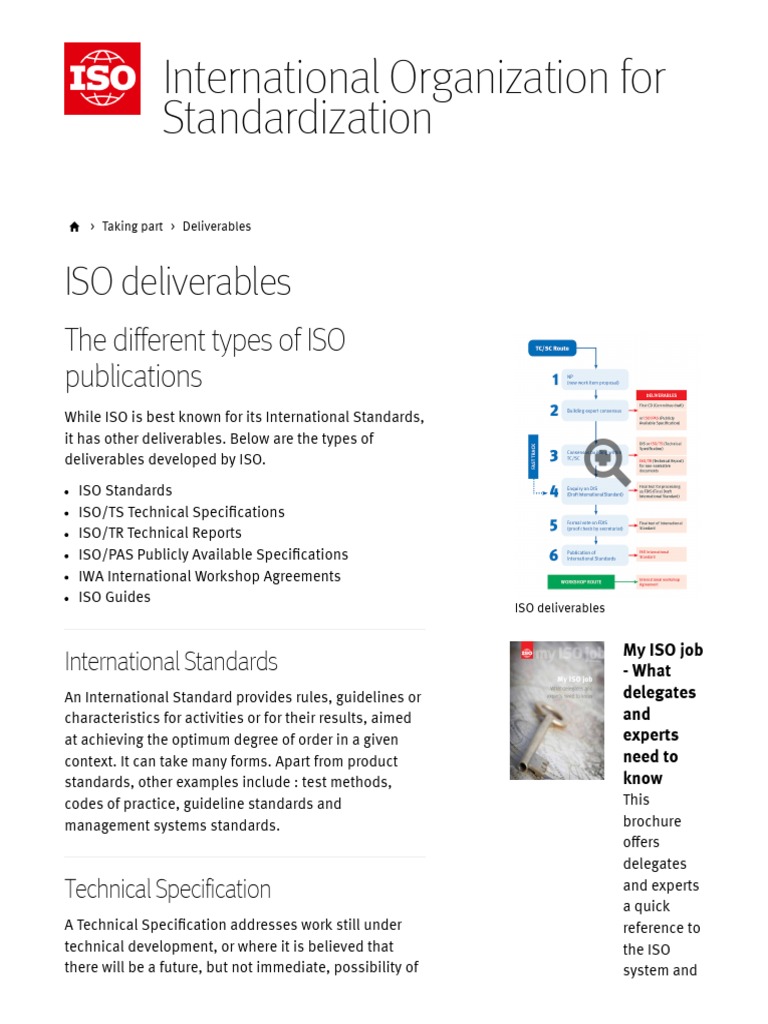 ISO Deliverables Overview | PDF | International Organization For ...