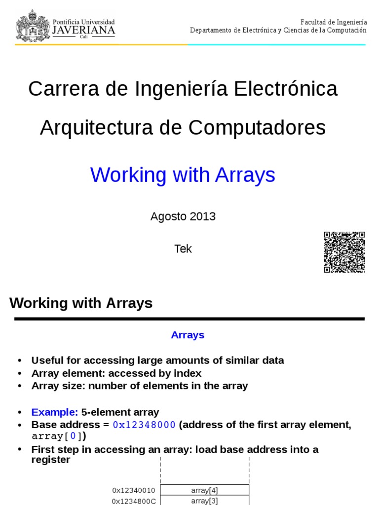 04-MIPSarrays (1) | PDF | Array Data Structure | Pointer (Computer Programming)