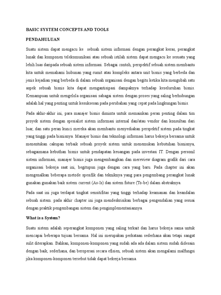 Basic System Concepts and Tools | PDF