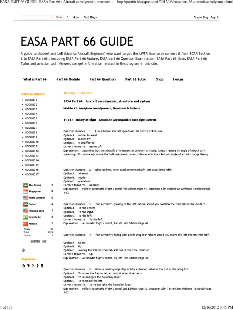 EASA Part 66 LWTR License Guide | PDF | Flap (Aeronautics) | Aileron