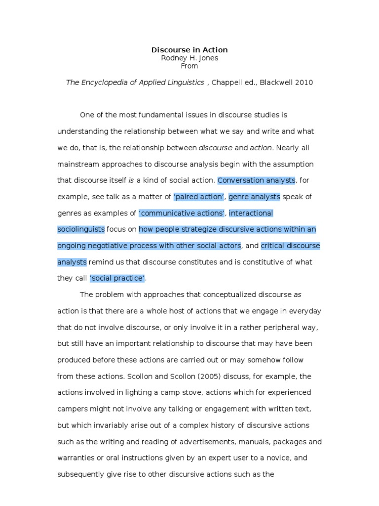 Discourse in Action | PDF | Discourse | Intelligence Analysis