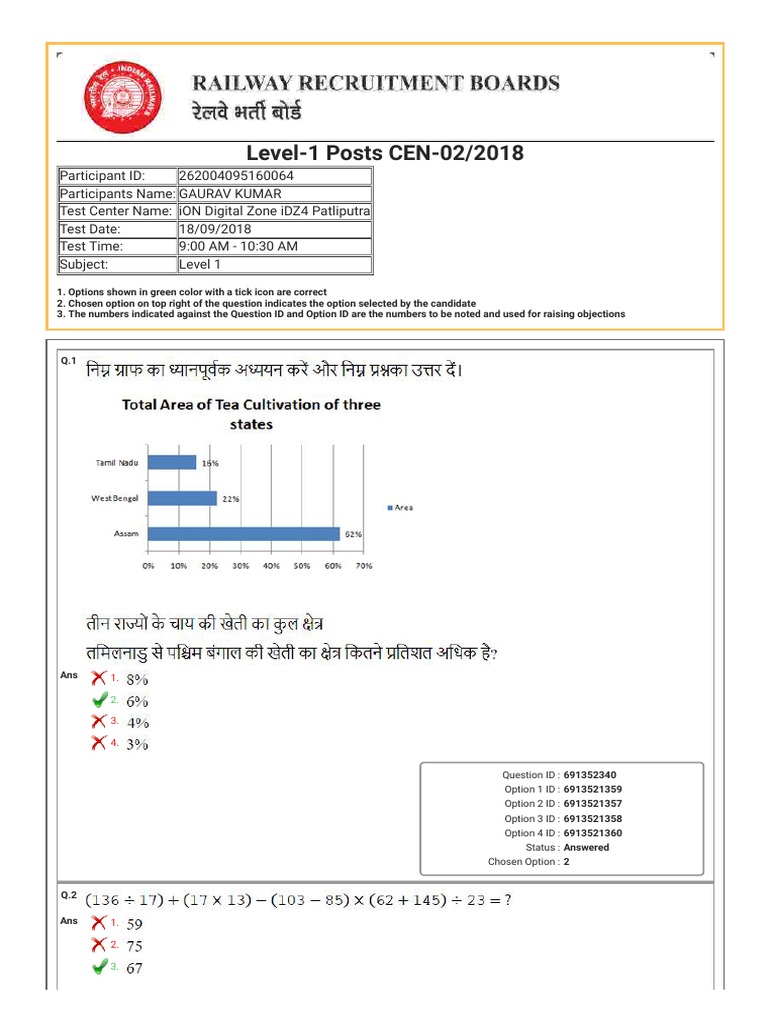 RRB GD Answerkey | PDF