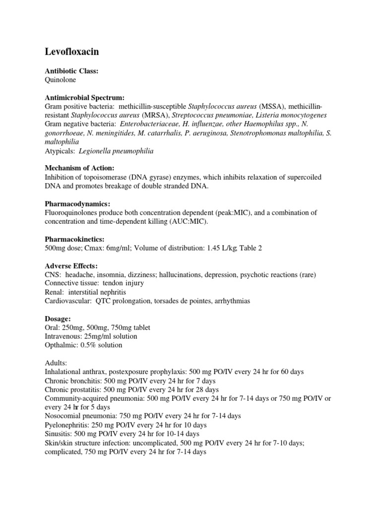 Levofloxacin | Download Free PDF | Medical Specialties | Clinical Medicine