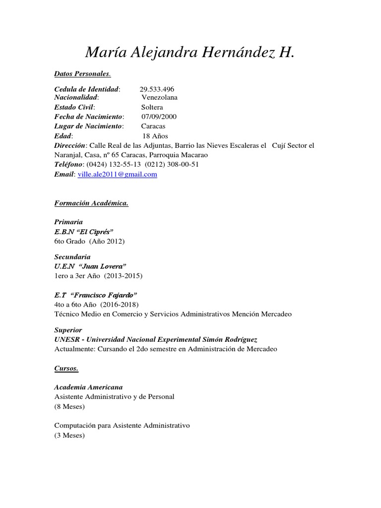 Curriculum Ale | PDF