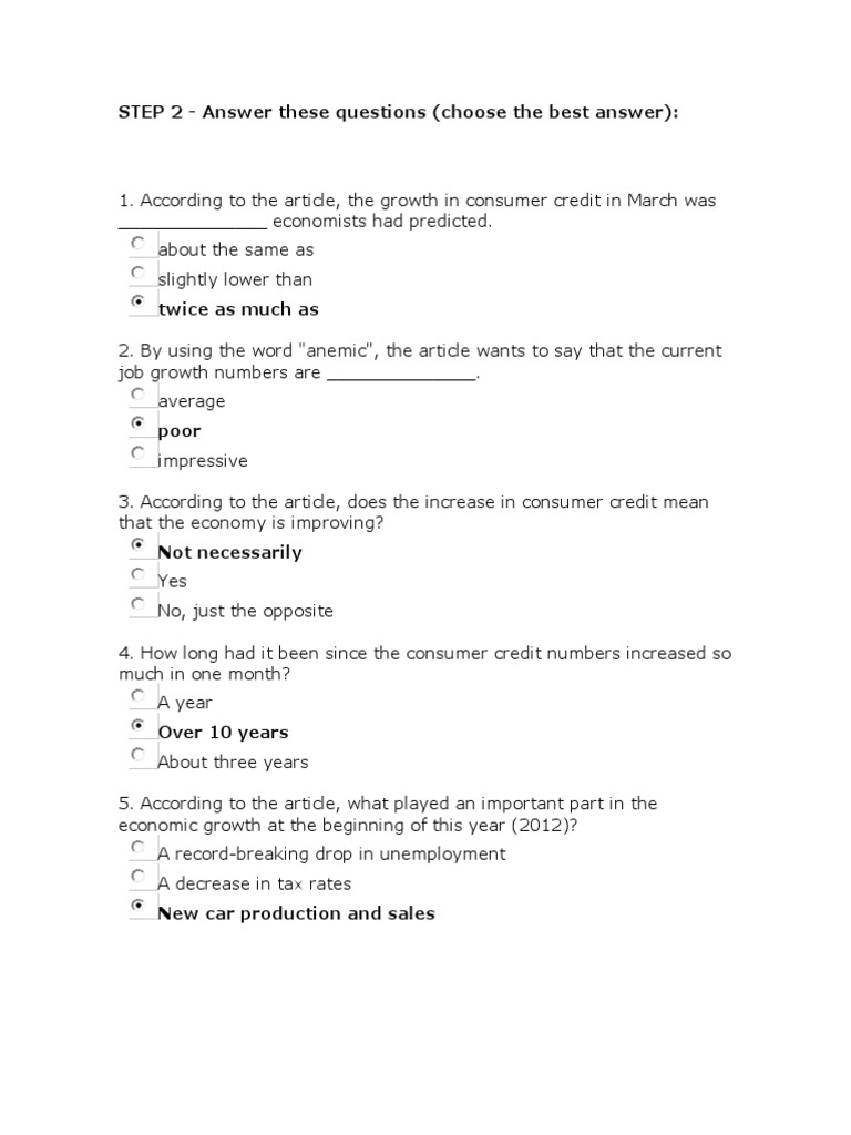STEP 2 - Answer These Questions (Choose The Best Answer) | PDF