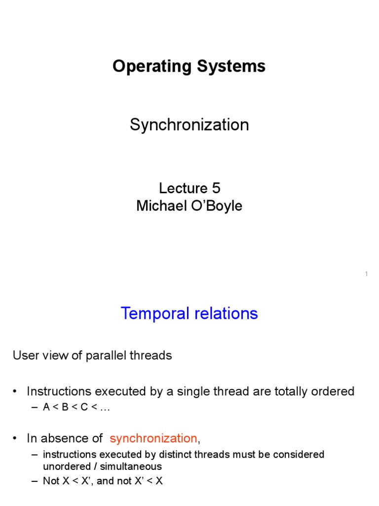 Operating Systems Synchronization Pdf Computer Architecture Data Management
