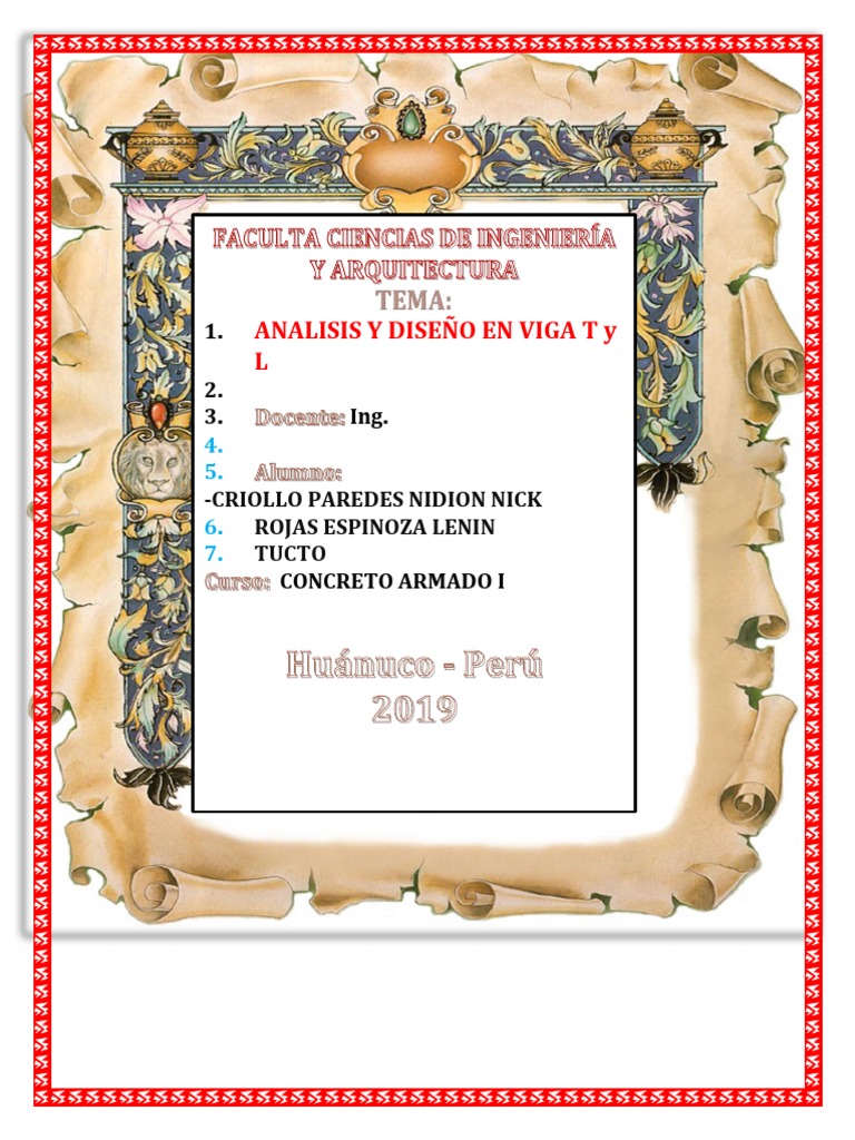 Diseno De Vigas T Y L Semana 6 Concreto I Pdf Naturaleza