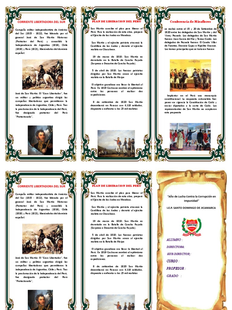 Proclamacion de La Independencia | PDF | Perú | Guerras de independencia