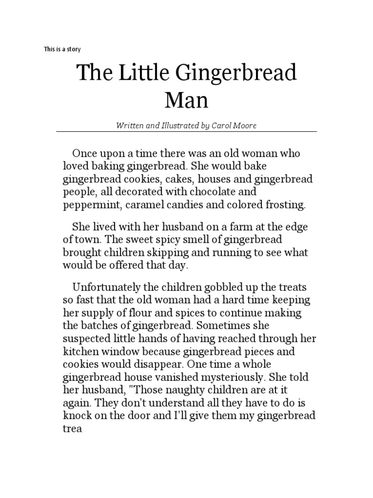 The Little Gingerbread Man: Written and Illustrated by Carol Moore | PDF