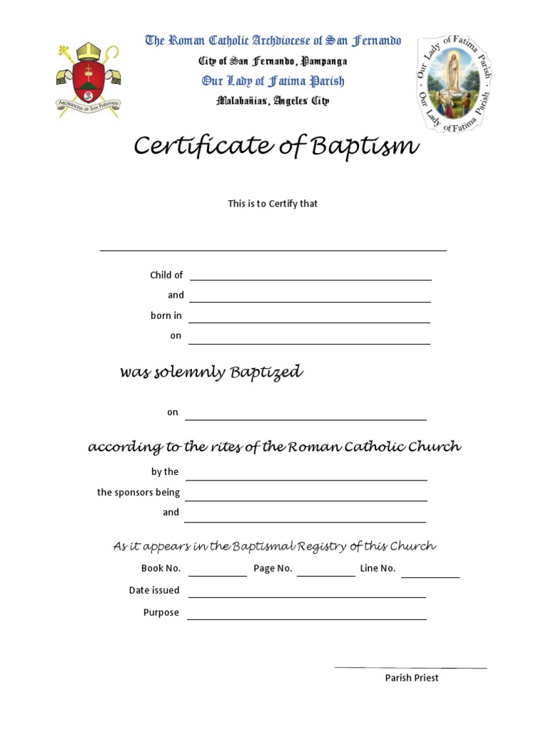Certificate of Baptism | PDF