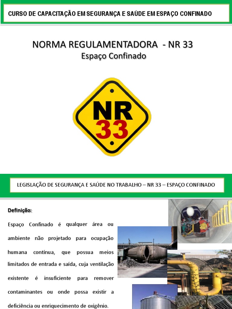Treinamento NR 33 | PDF | Natureza | Bem-estar
