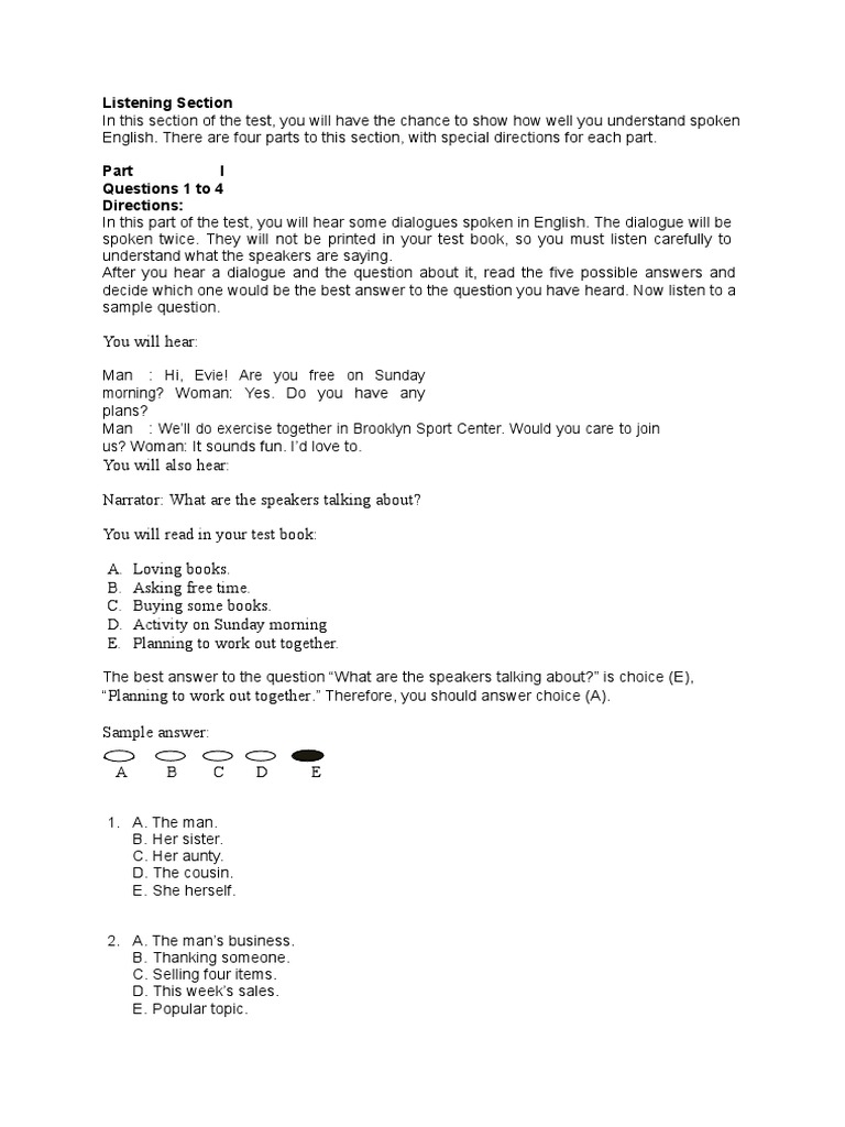 Listening Section | PDF