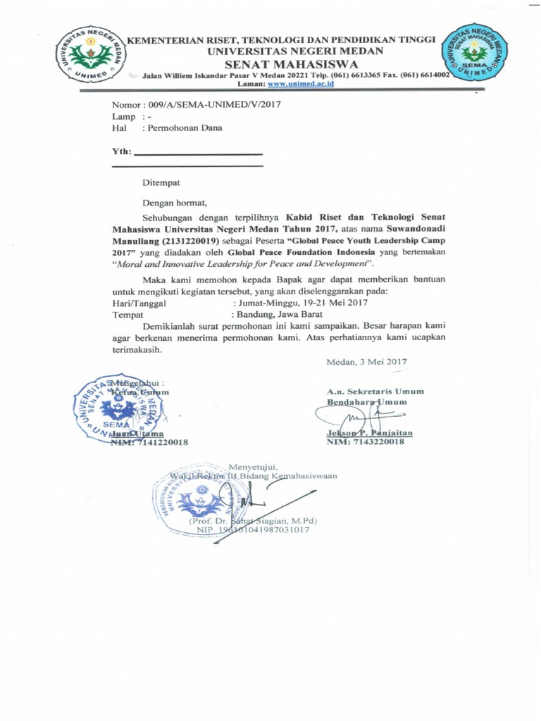 (PDF) Proposal Permohonan Dana Kegiatan Individu | PDF