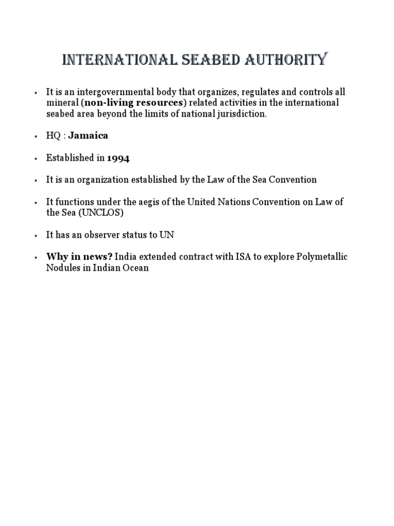 International Seabed Authority | PDF