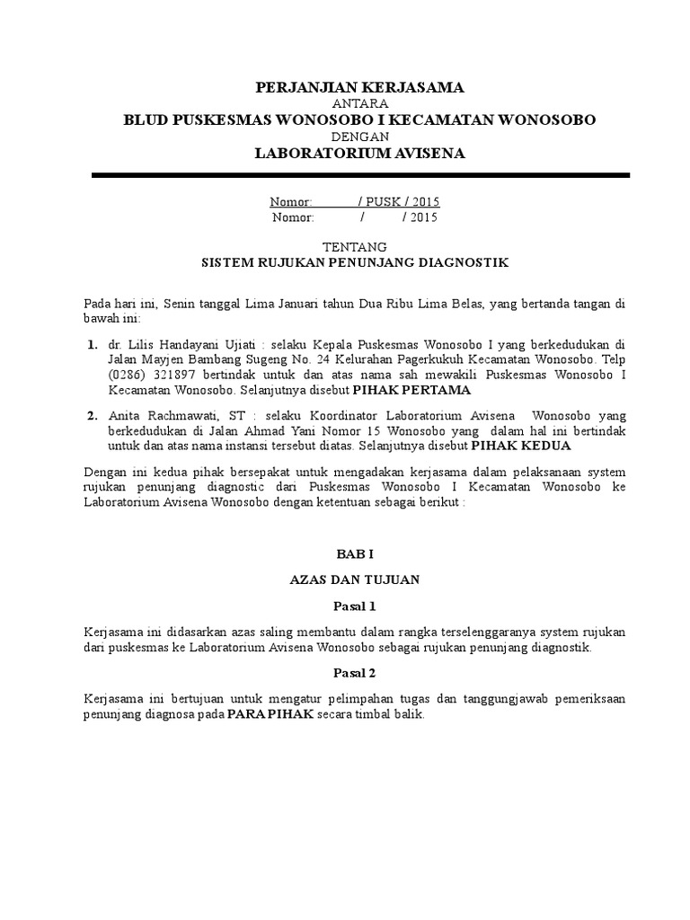 MOU Lab Avisena | PDF