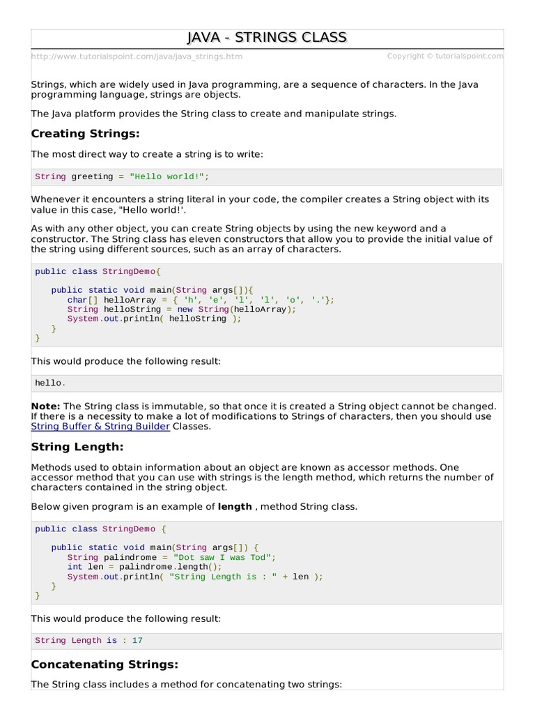Java Strings | Download Free PDF | String (Computer Science) | Regular ...