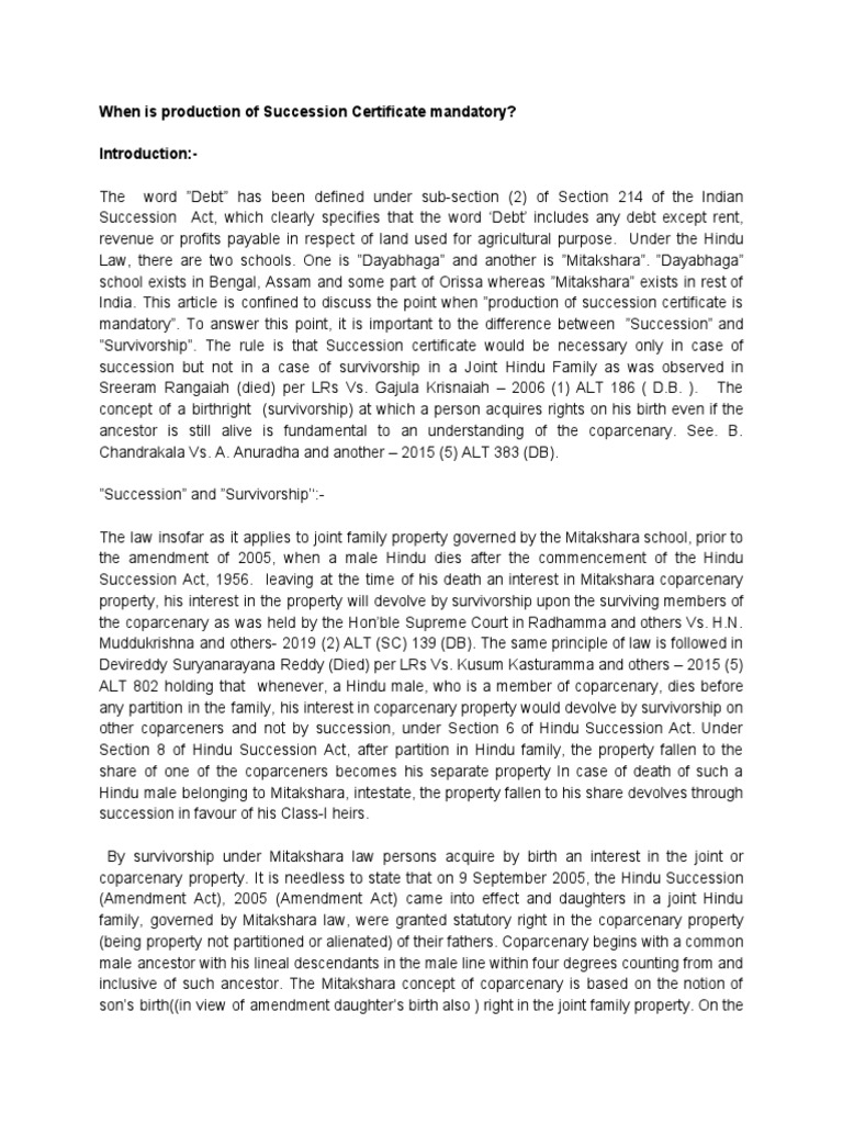 Law of Succession | PDF | Inheritance | Concurrent Estate