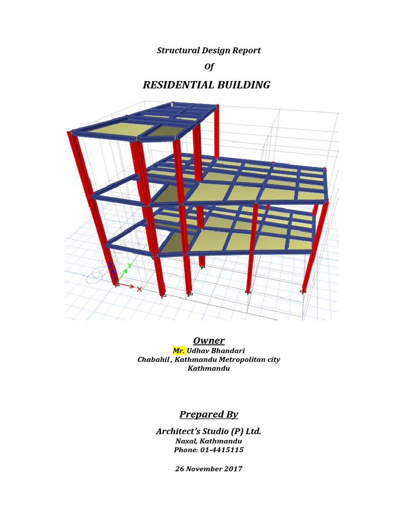 Structural Report of Residental Building-Nawaraj Jee | PDF | Structural Load | Structural Analysis