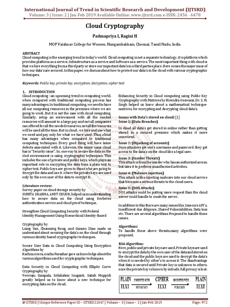 Cloud Cryptography Pdf Cryptography Key Cryptography