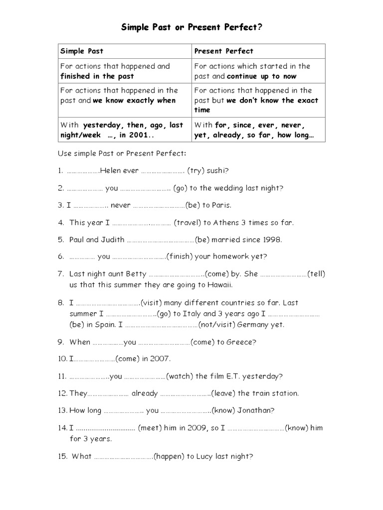 Present Perfect 2 | PDF