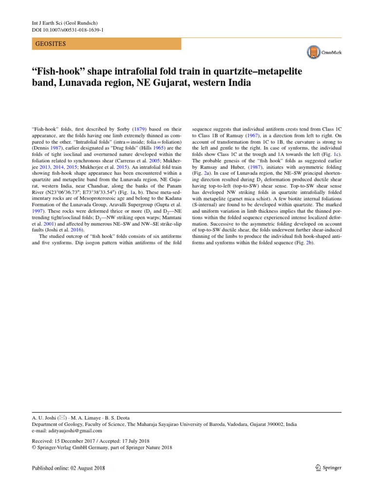 Fish Hook Shaped Intrafolial Fold Train | PDF | Geology | Structural ...