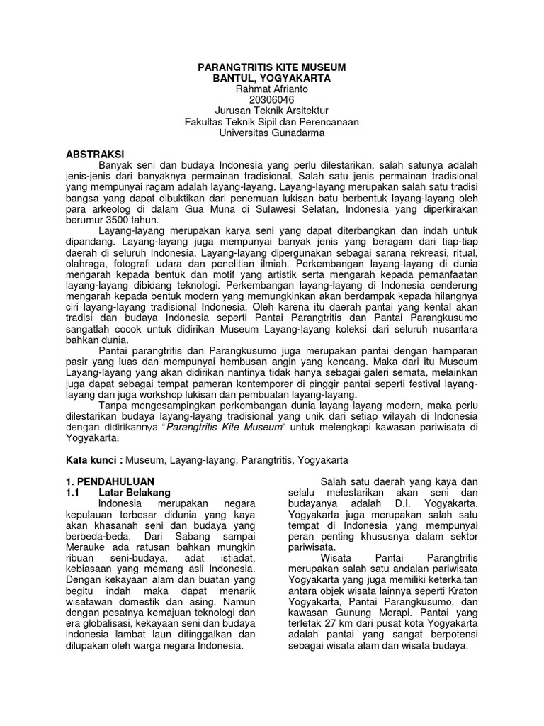 Jurnal TA Museum Layang-Layang | PDF