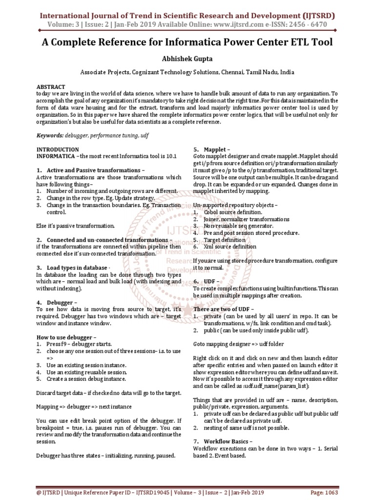 Informatica PowerCenter ETL Tool Guide | PDF | Cache (Computing ...