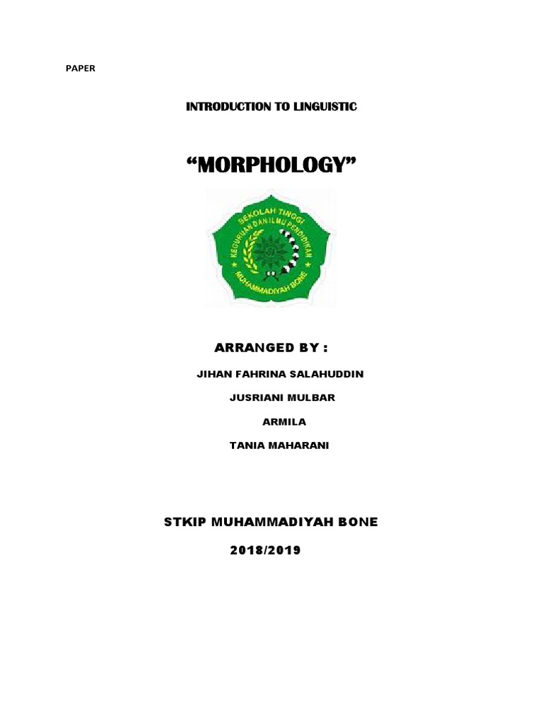 Introduction To Linguistic (Morphology) | PDF | Word | Part Of Speech