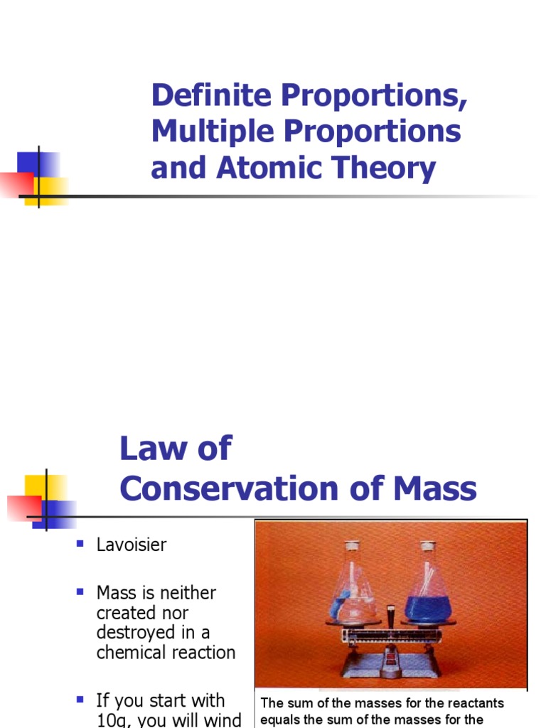 1a-Definite Proportions Laws | PDF | Chemical Elements | Chemical Compounds