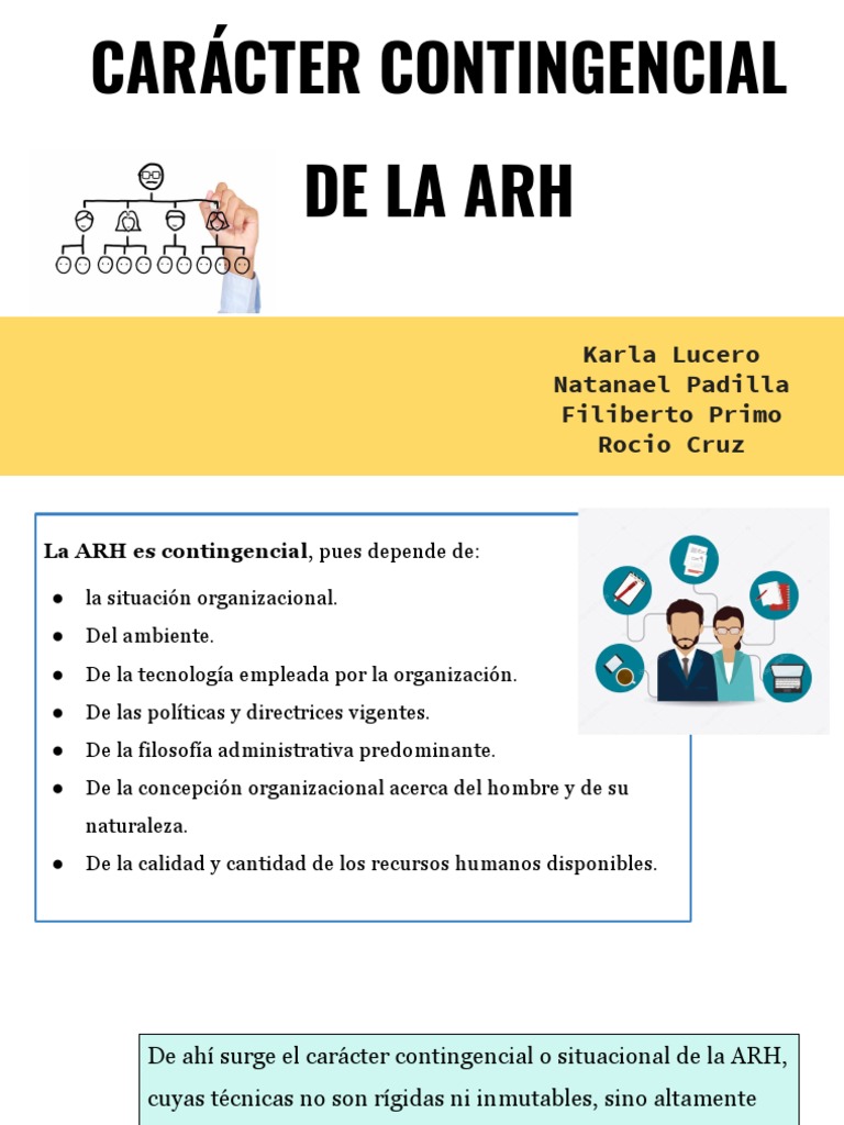 Carácter Contingencial de La Arh | PDF | Gestión de recursos humanos | Economias