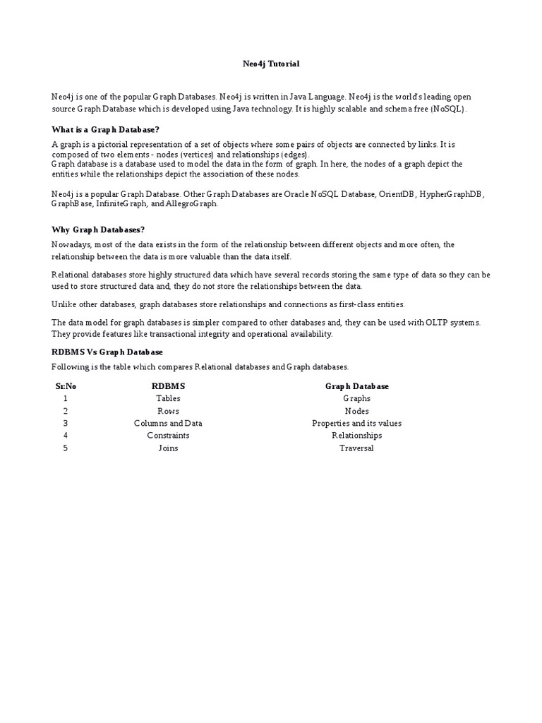 Neo4j PDF | Download Free PDF | No Sql | Relational Database