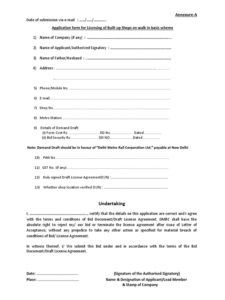 Undertaking: Annexure-A | PDF | Government | Government Information