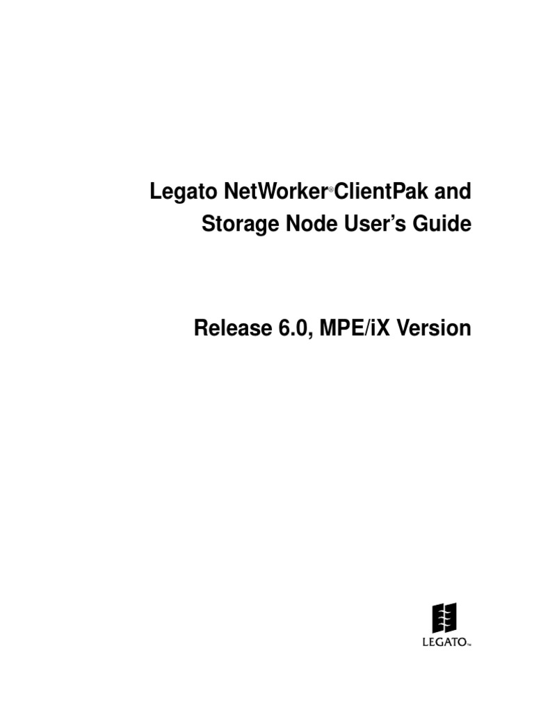 Legato NetWorker ClientPakl and Storage Node Users Guide | PDF | Backup | Command Line Interface