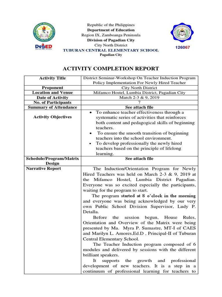 Template For Report | PDF | Teachers | Psychotherapy