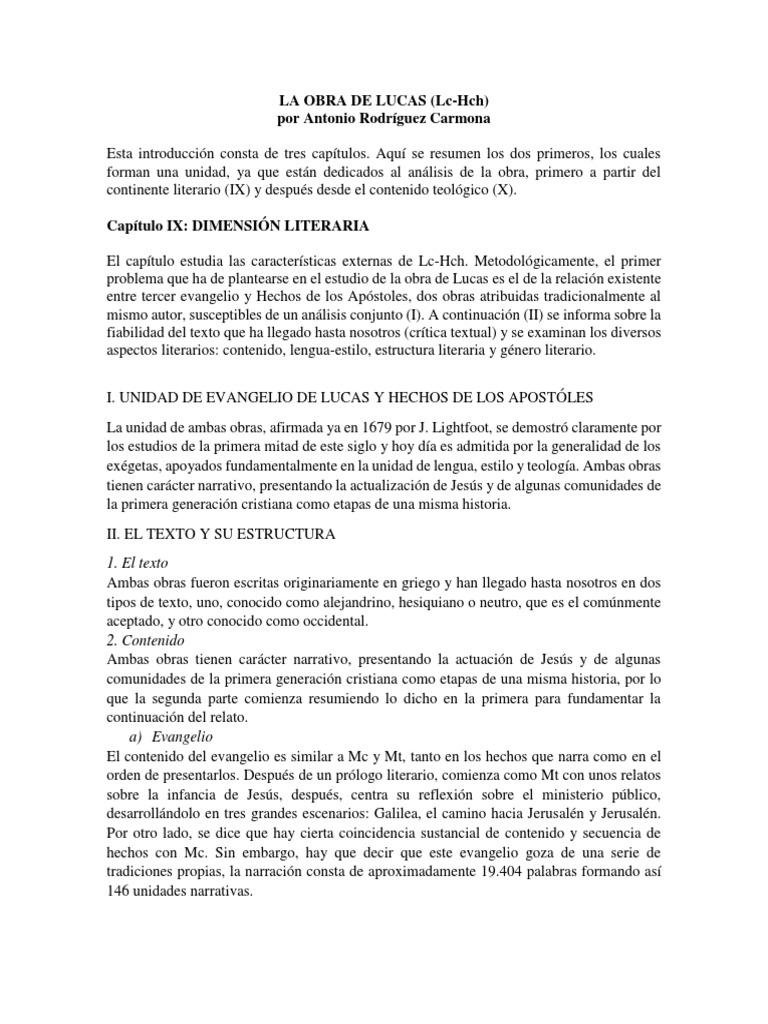 La Obra de Lucas | PDF | Evangelio De Lucas | Pablo el apóstol